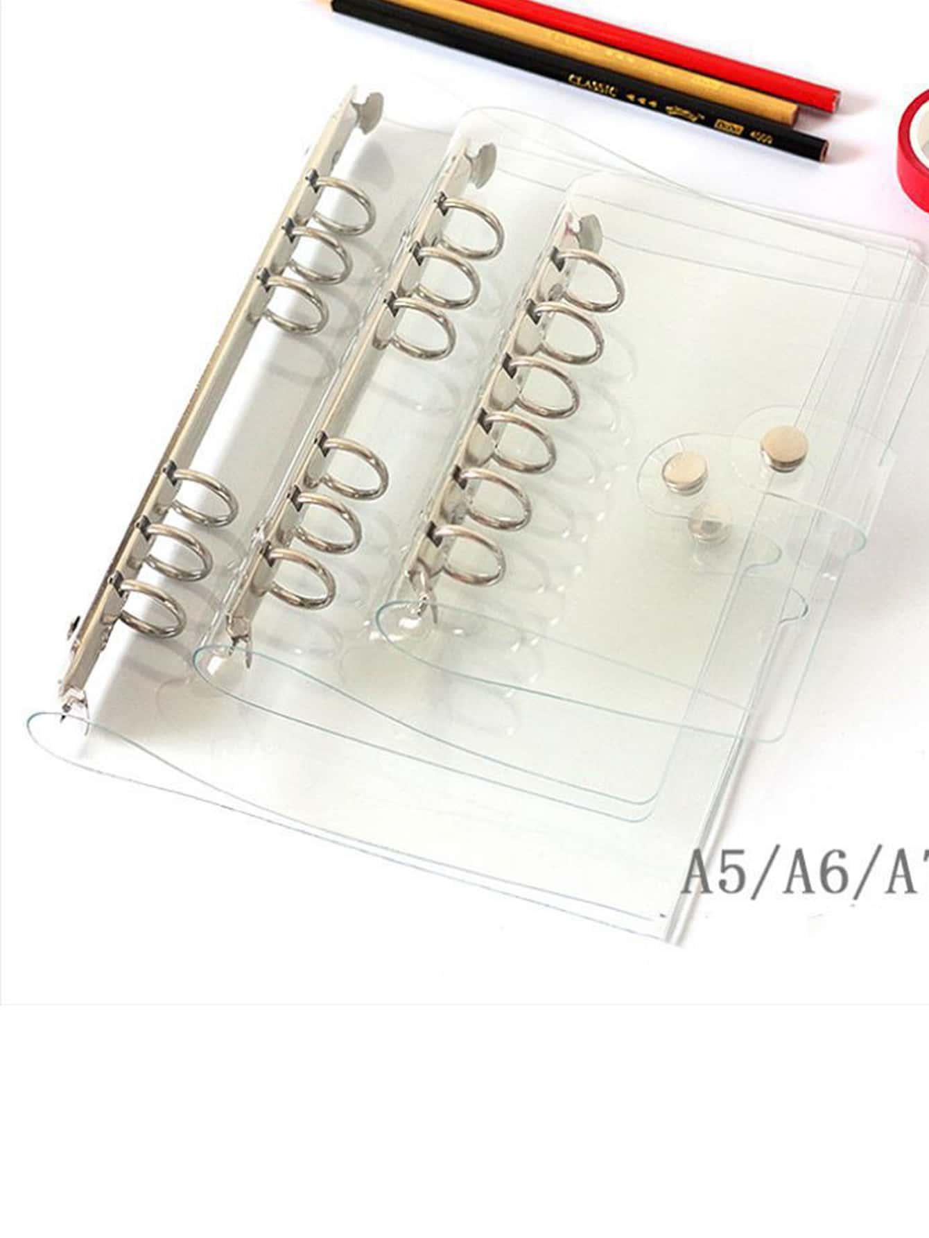 1pc new PVC loose-leaf case 6-hole transparent loose-leaf ledger case ...