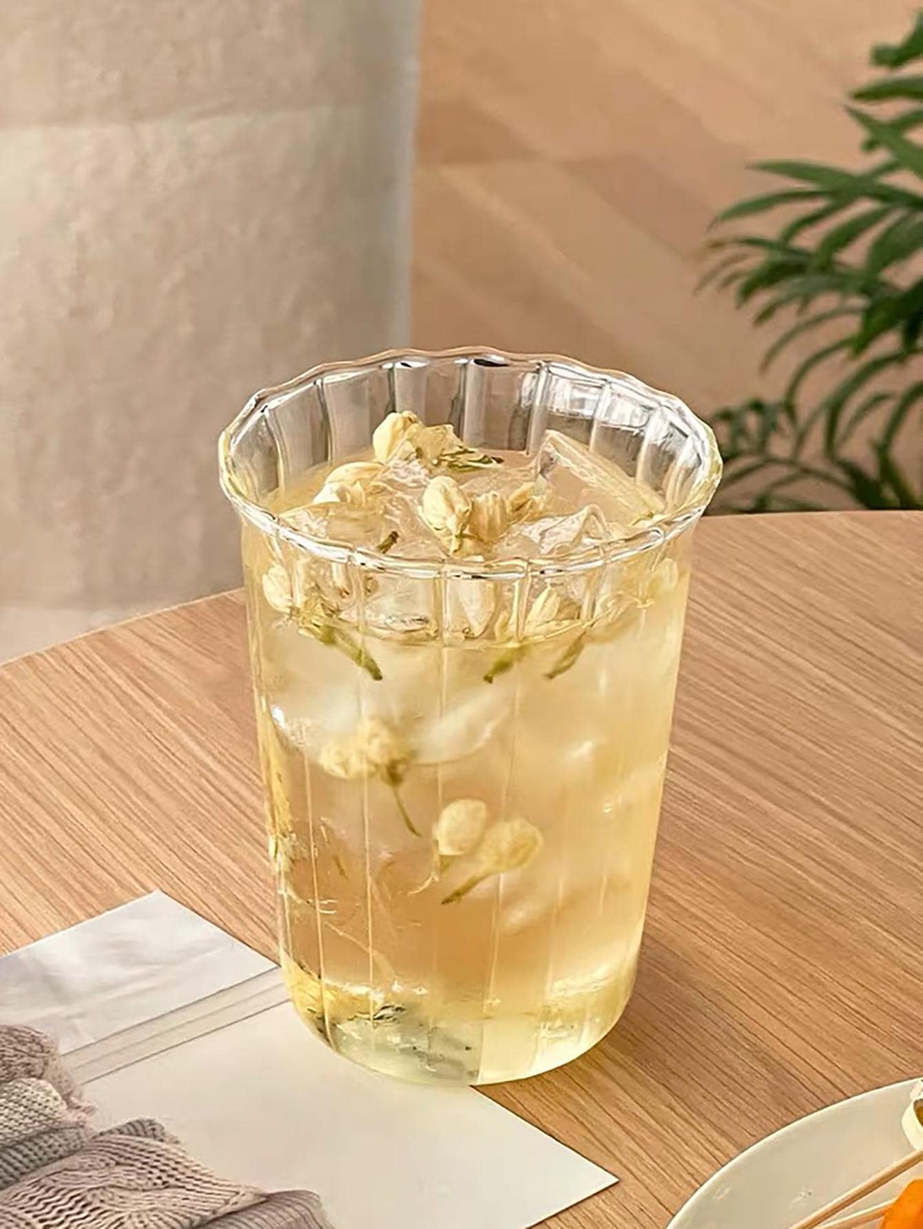 Cafe Temperature Resistant Vintage Striped Transparent Glass Water/iced ...