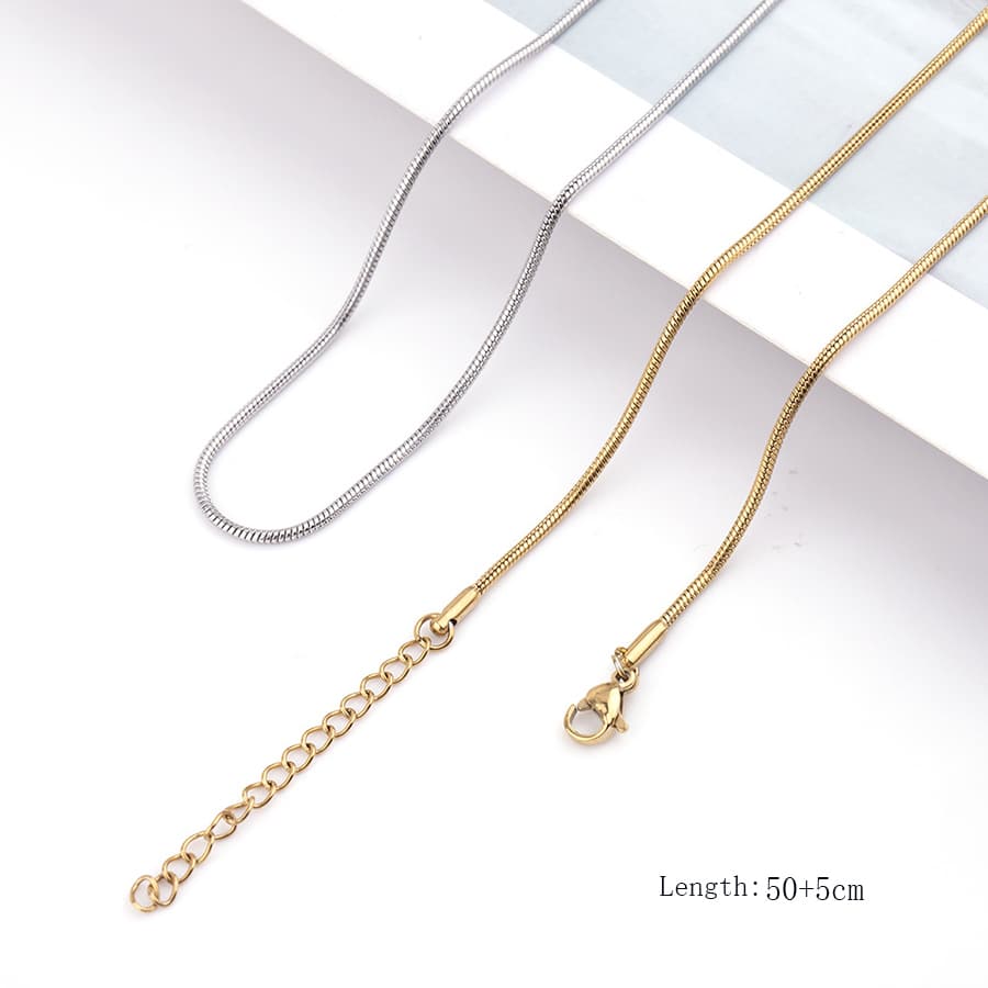 1pcs Fashion1.2mm Titanium Steel Round Thin Snake Chain Necklace For Men Women Couples | SHEIN UK