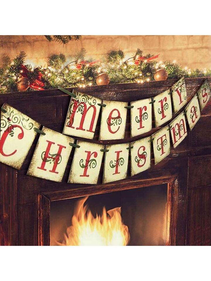 Vintage Merry Christmas Banner