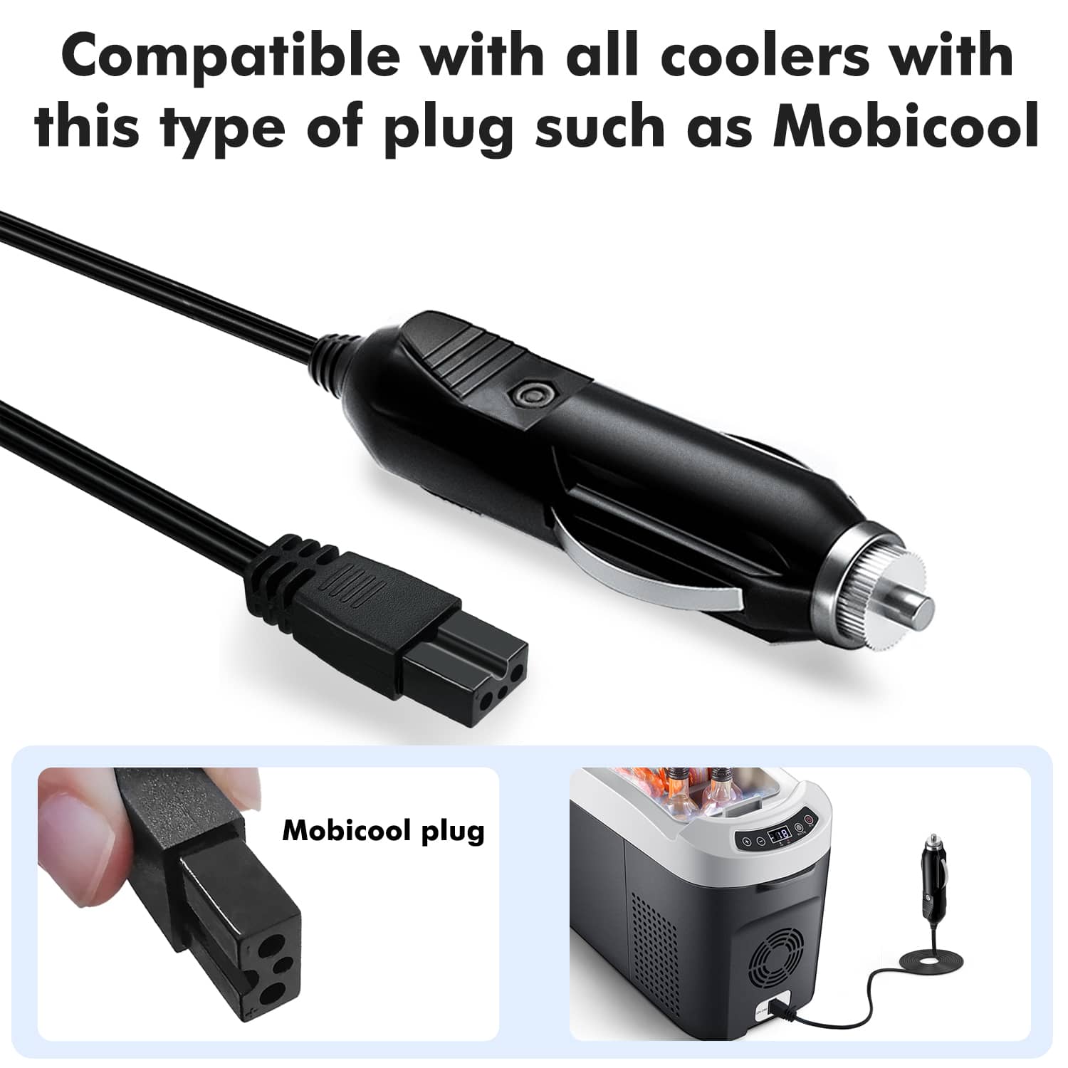 12V 6ft Extension Cord Car Cooler Cool Box Fridge DC Cable Power ...