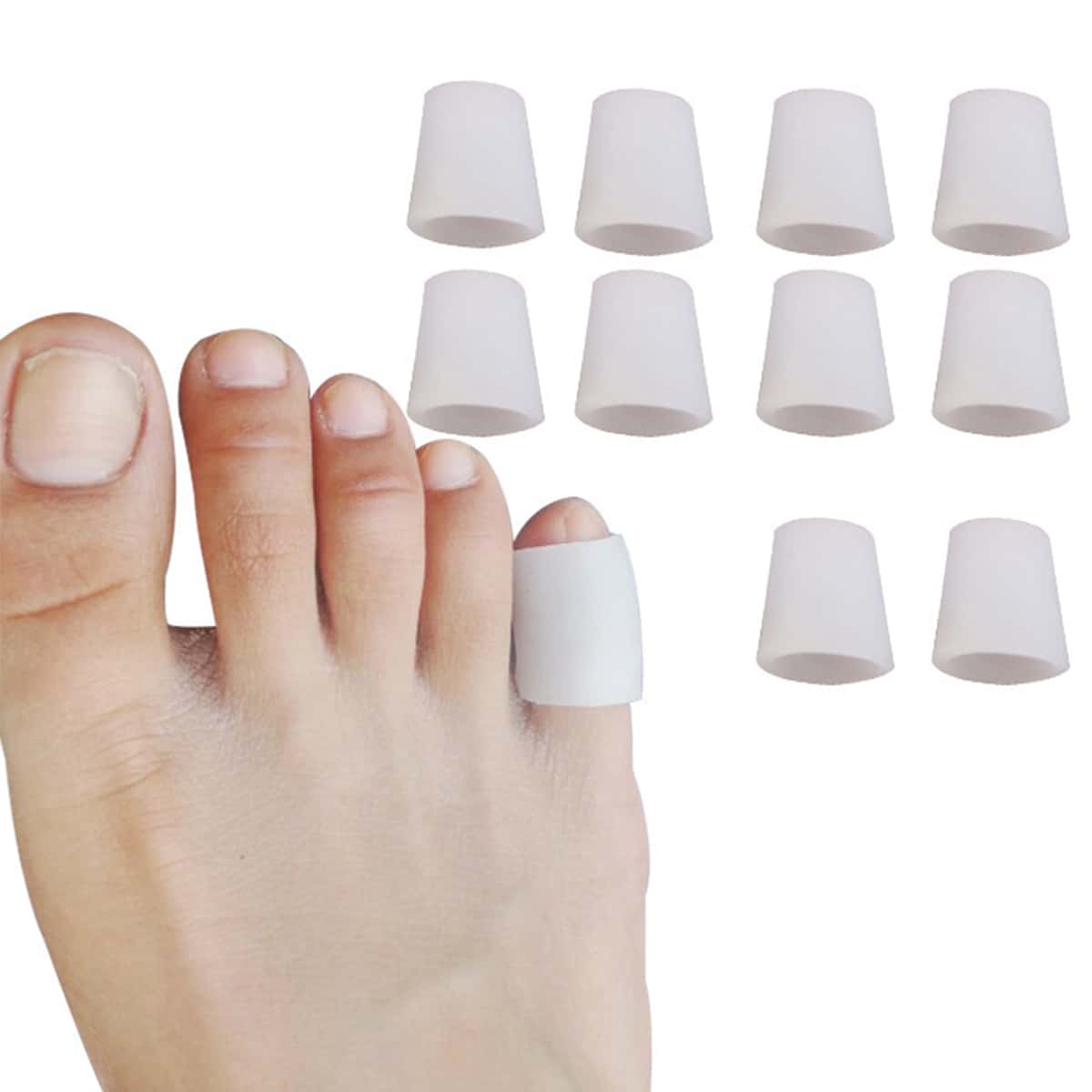 10pcs/pack Toe Protector Sleeve, Anti-friction Foot Toe Cover, Small ...