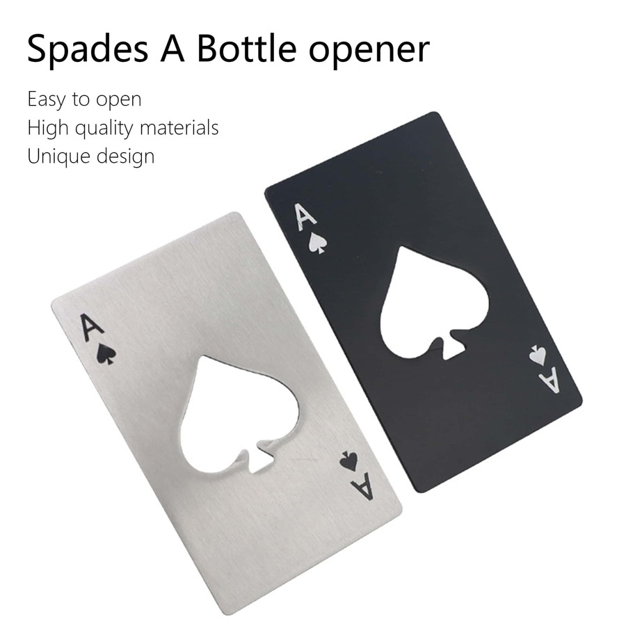 1pc Creative Silver Credit Card Shaped Spades A Bottle Opener, Poker ...