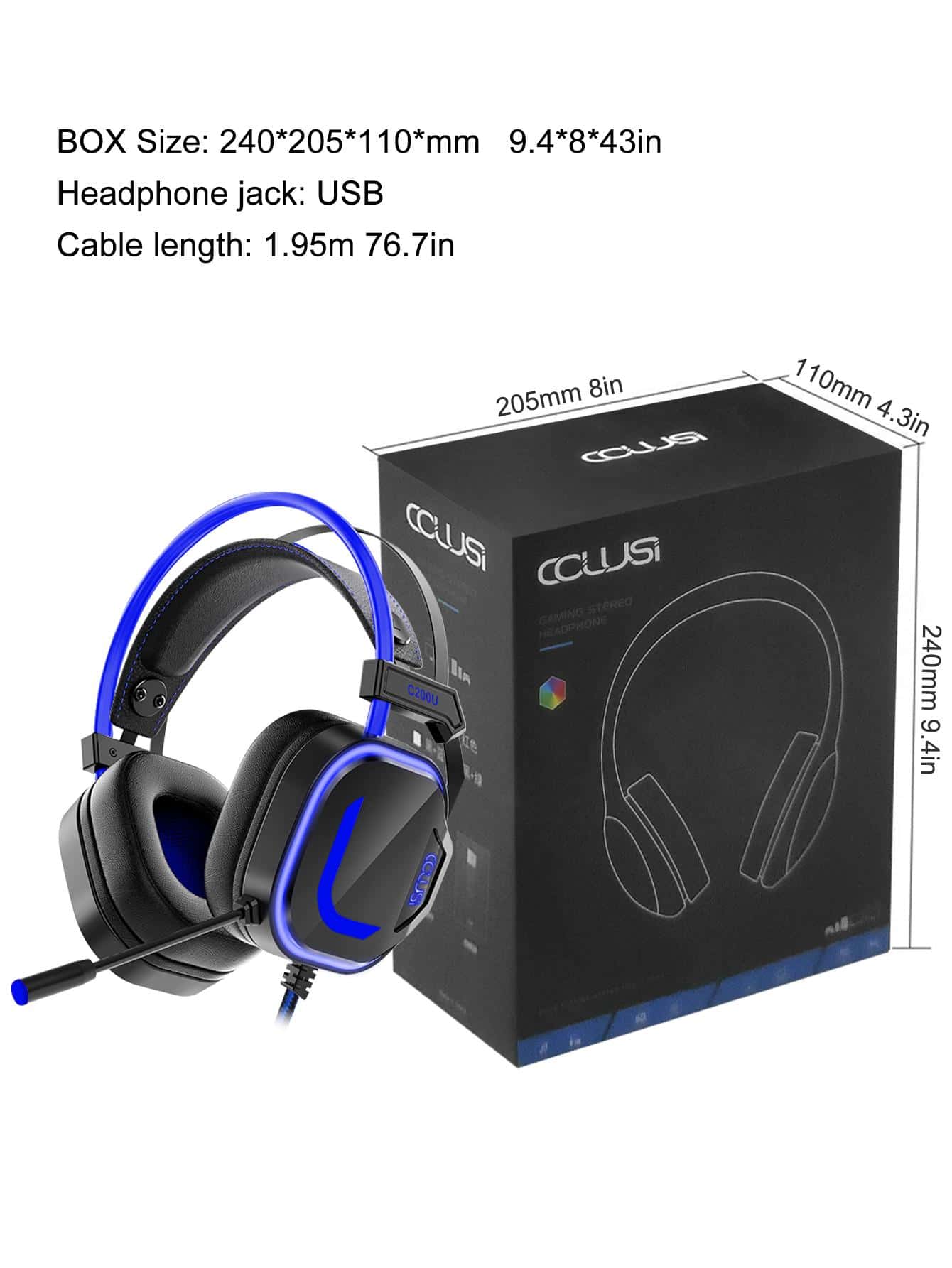 Colusi C200U Surround Sound Pro Gaming Headset with Noise Canceling ...