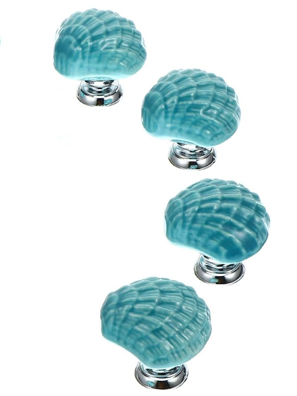 4pcs/set Shell Shaped Ceramic Cabinet Drawer Handles For Dresser ...