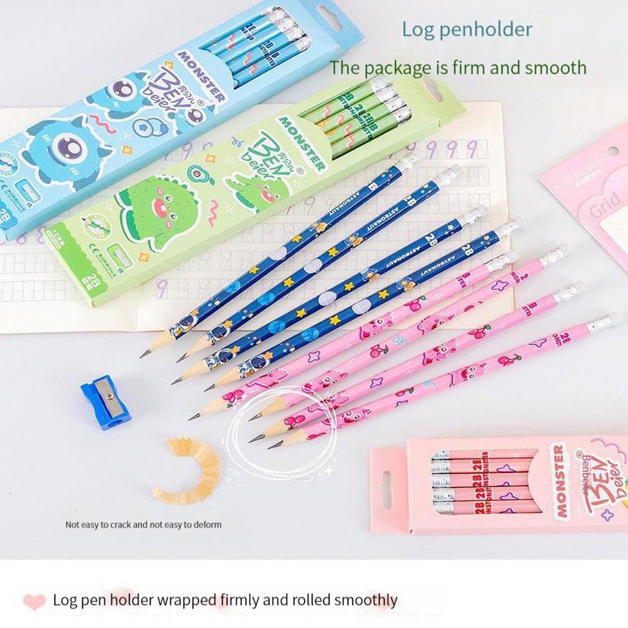12pcs/set 2b Wooden Hb Pencil Cartoon Pack For Writing, Drawing ...