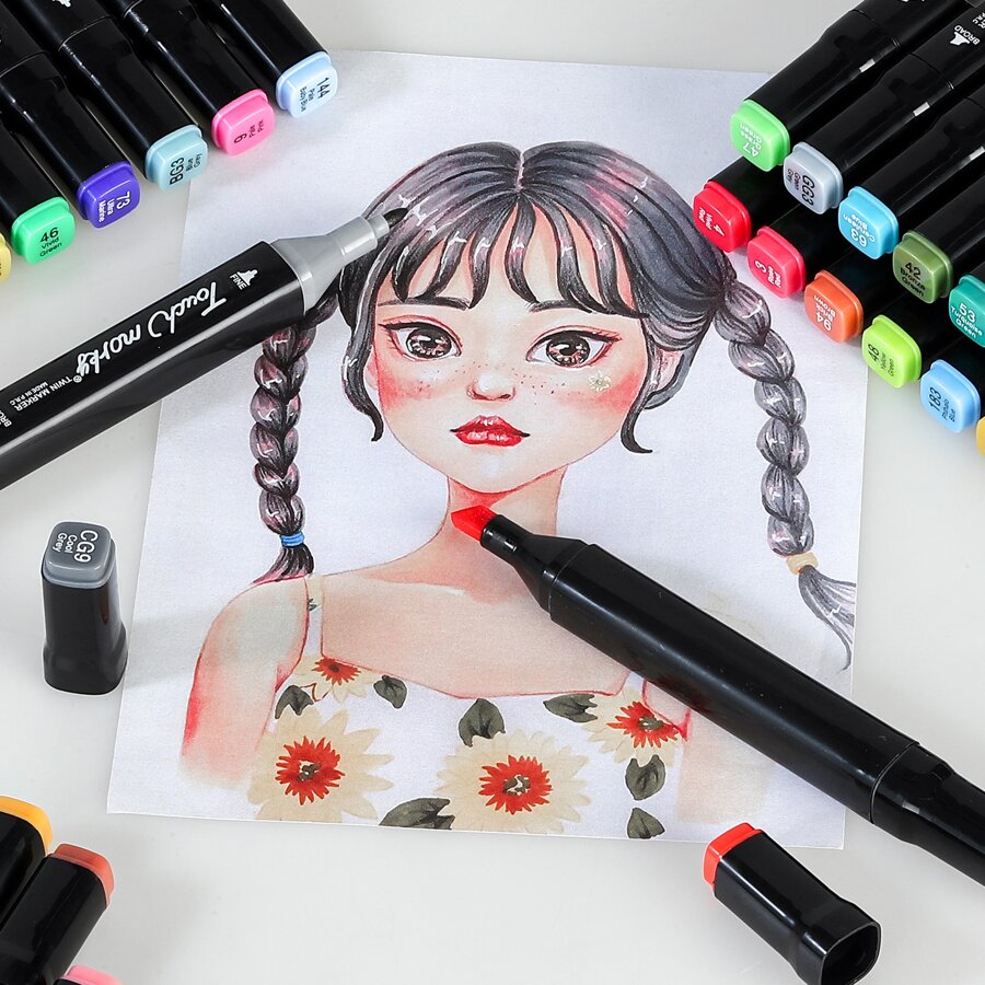 Art Markers 12/30/40/60/80/100/168 Colors Markers Pens Alcohol Felt Pen ...