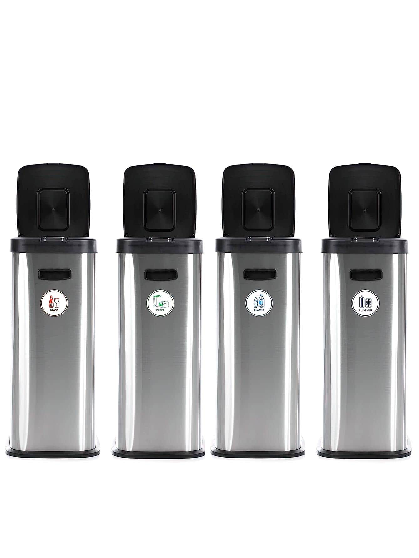 Uppsättningar Av Fyra Återvinning Sortering Klistermärken PVC ...