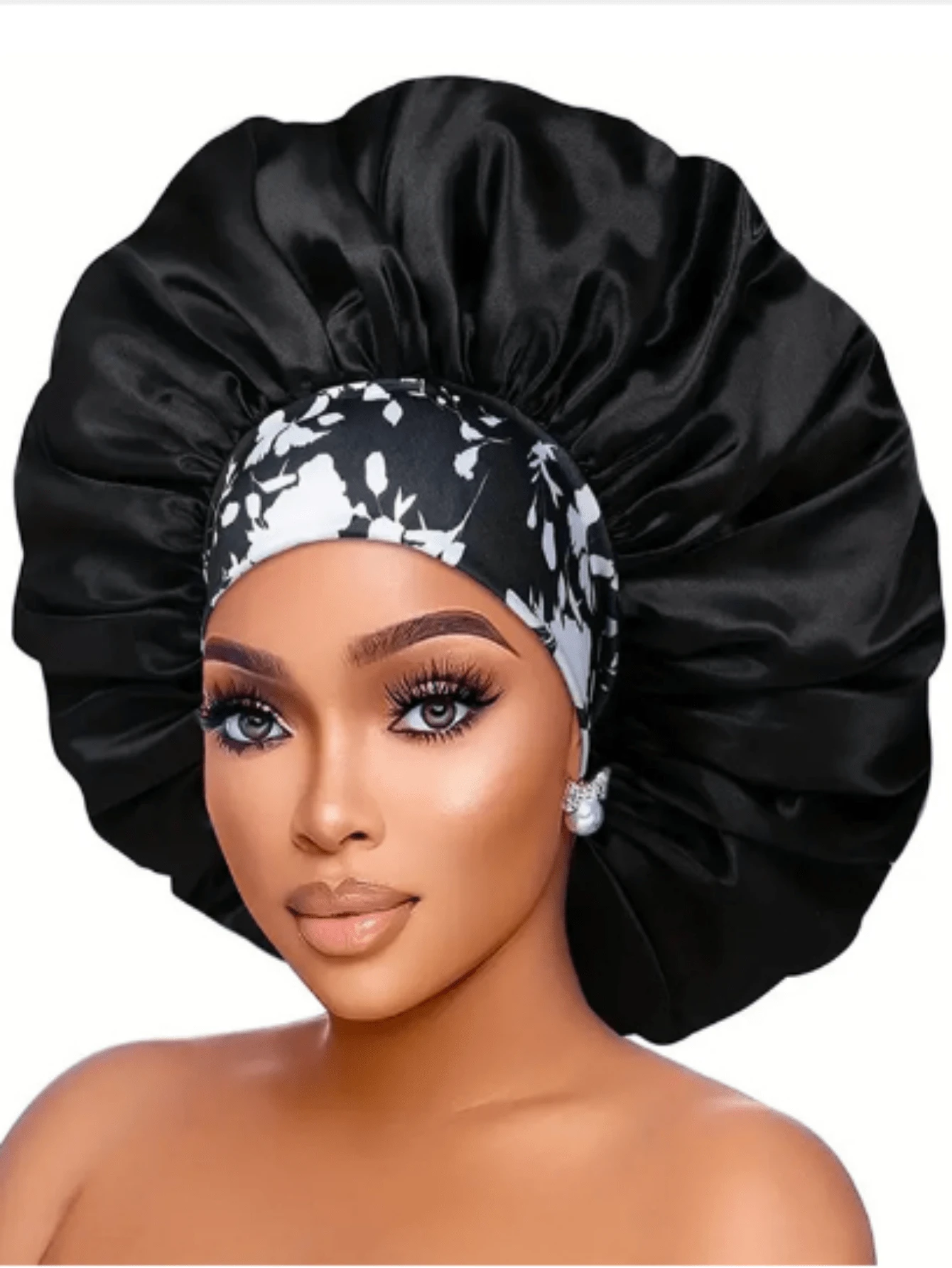 1pc Extra Large Satin Bonnets For Sleeping, Hair Bonnets For Women ...
