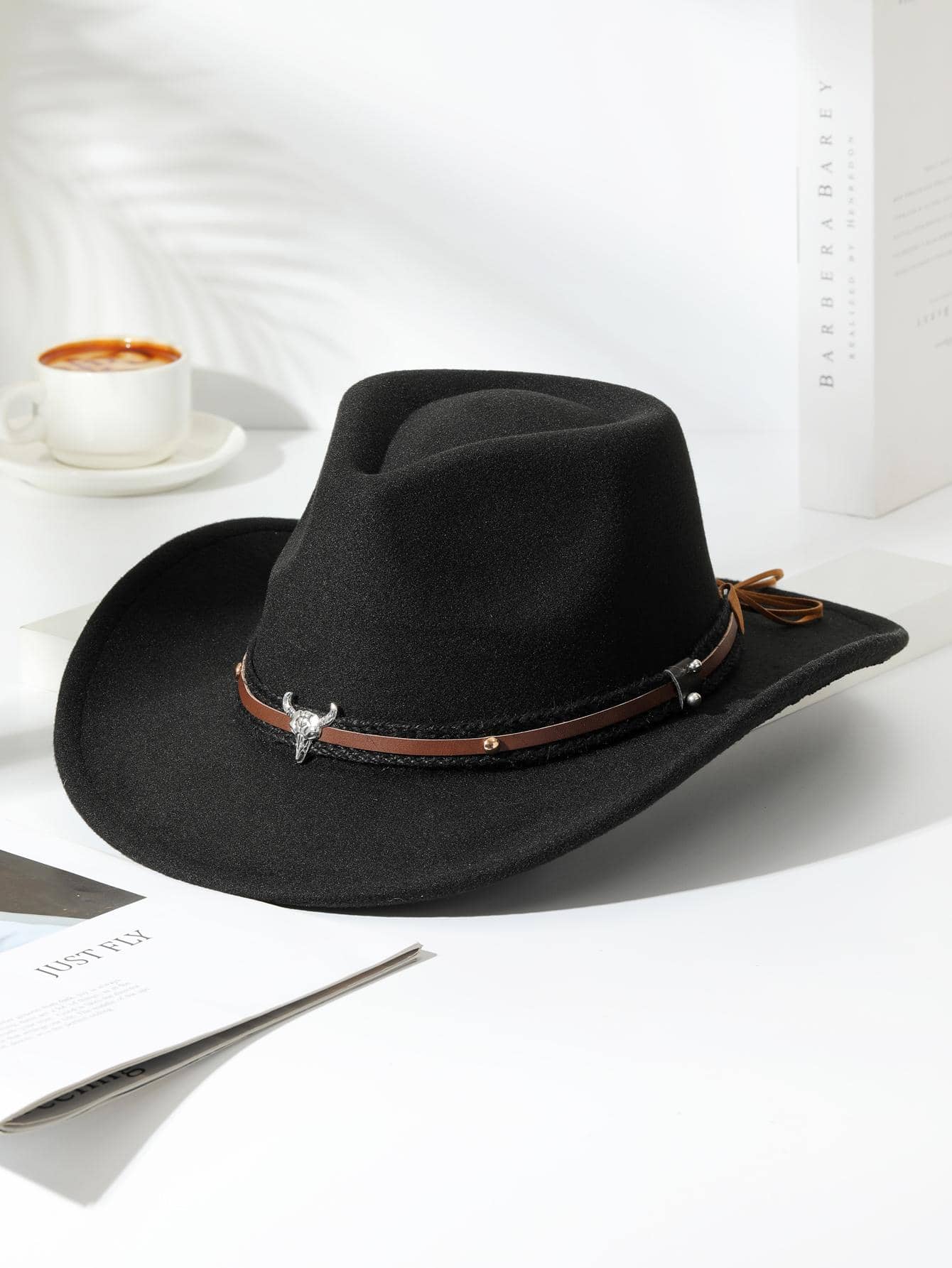 Cattle Head Decor Fedora Cowboy Hat | SHEIN UK