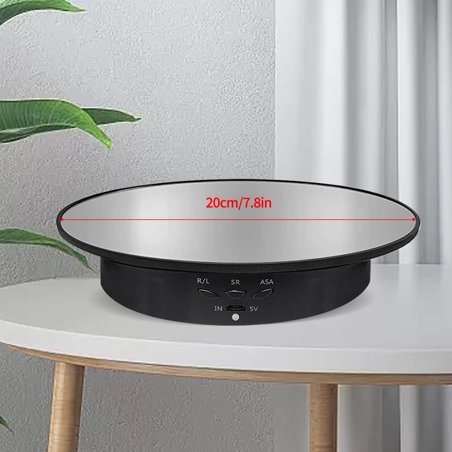 7.9" Mirror Motorized Rotating Display Stand Turntable with Remote ...