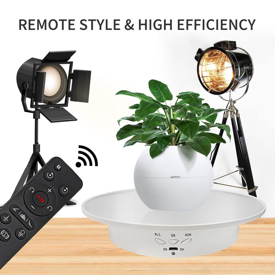 7.9" Mirror Motorized Rotating Display Stand Turntable with Remote ...