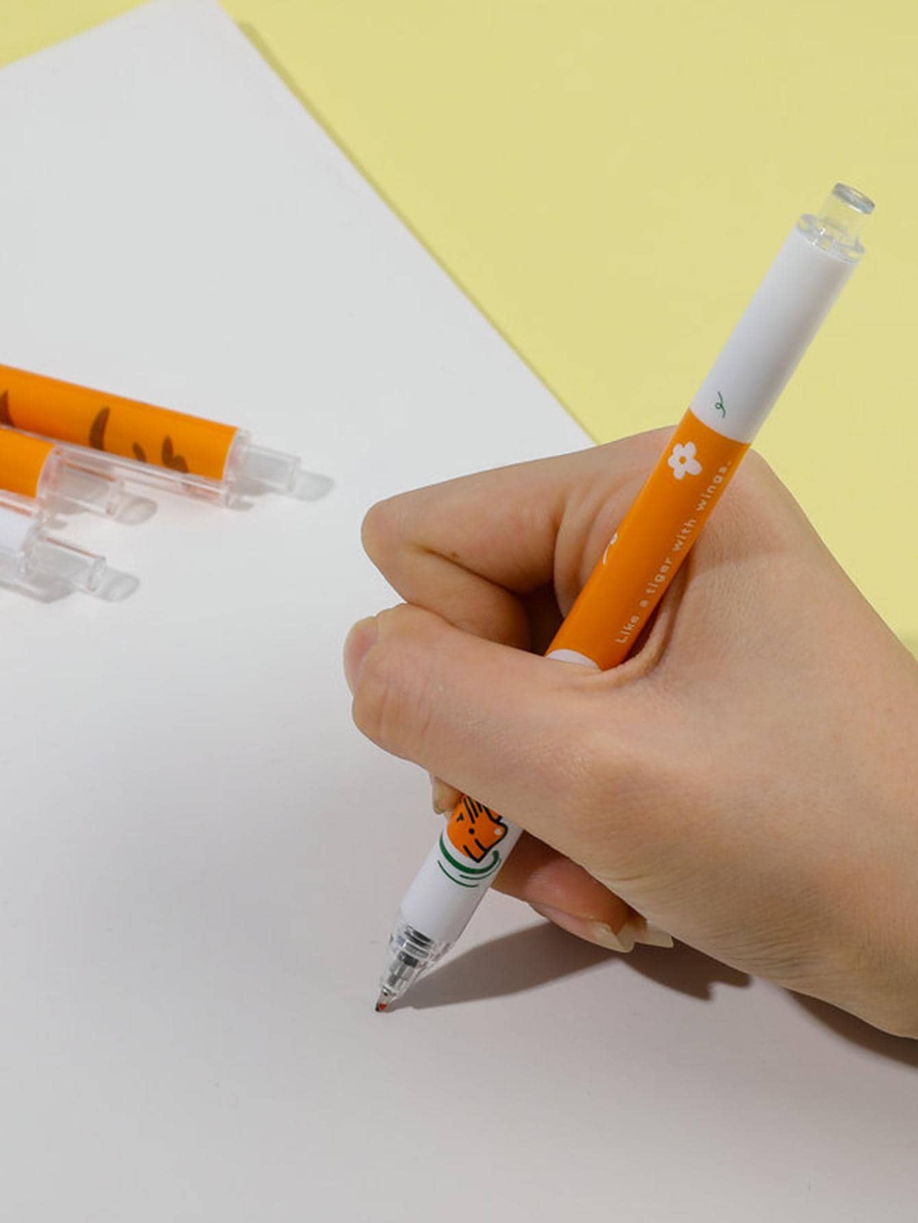 1pc Cartoon Tiger Press Ballpoint Pen & Neutral Pen Writing Instrument ...