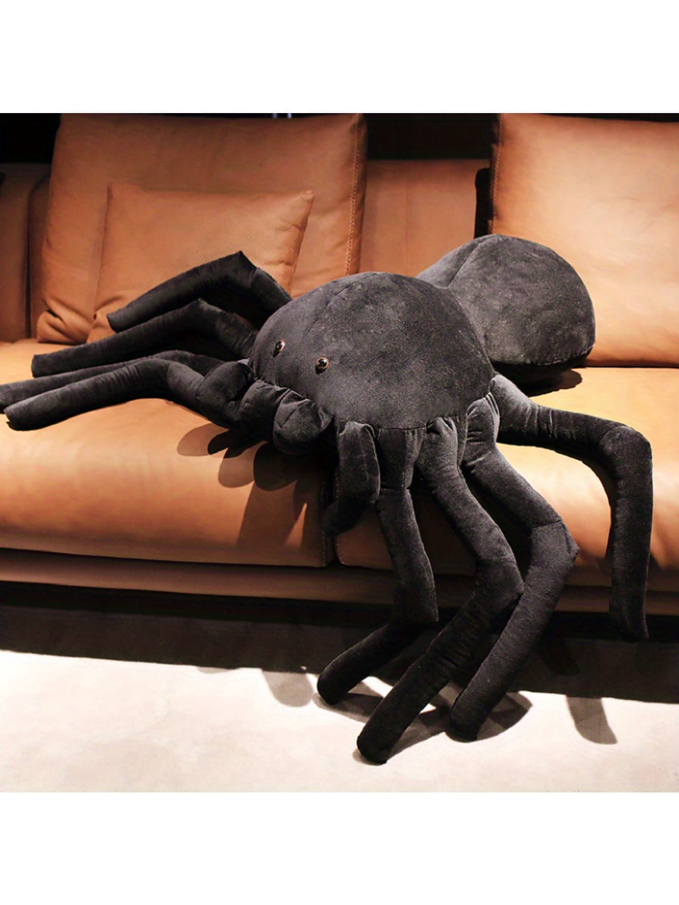 Giant Black Spider Plush Super Soft Stuffed Animal, Vintage Halloween ...
