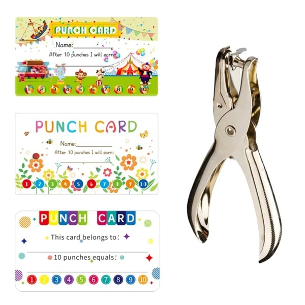 150Pcs Punch Cards, With Hole Puncher, My Reward Cards for Classroom ...