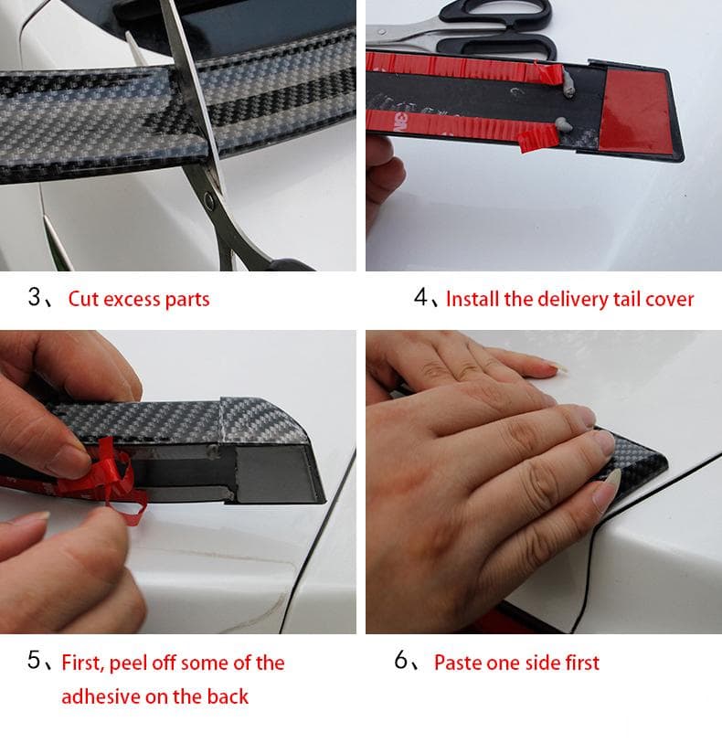 1.5M-4.5CM Universal Roof Spoiler Car 5D Carbon Fiber Pattern PU ...