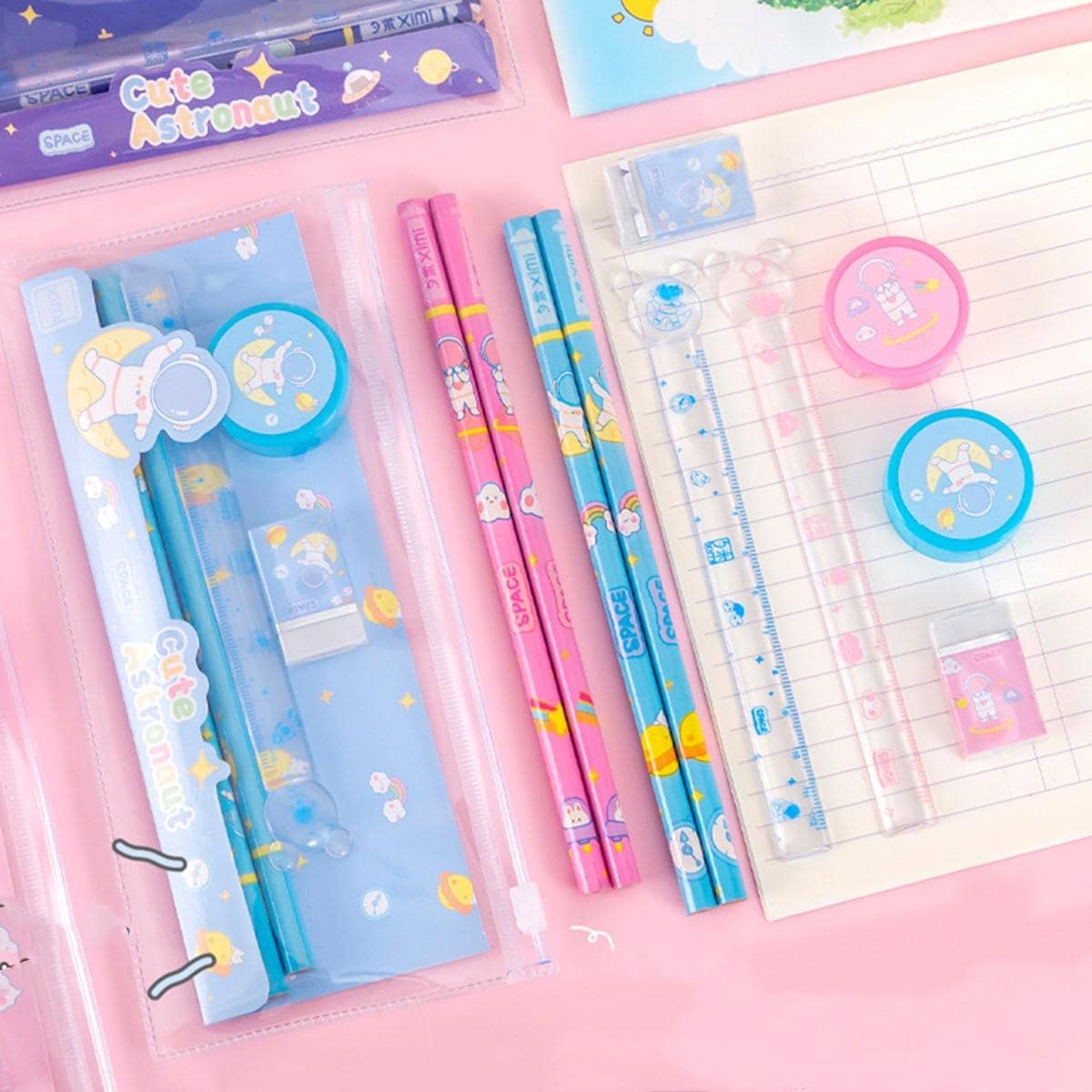 Cartoon Astronaut Pattern Stationary Set | SHEIN USA