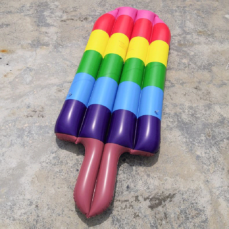 1pc Colorful Inflatable Ice Cream Pool Float Pvc Water Lounger | SHEIN USA
