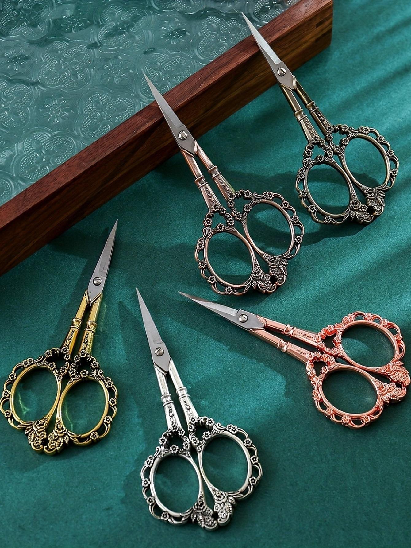 1pc Stainless Steel Gilded Crane Scissors Vintage Craft Scissors Sewing ...