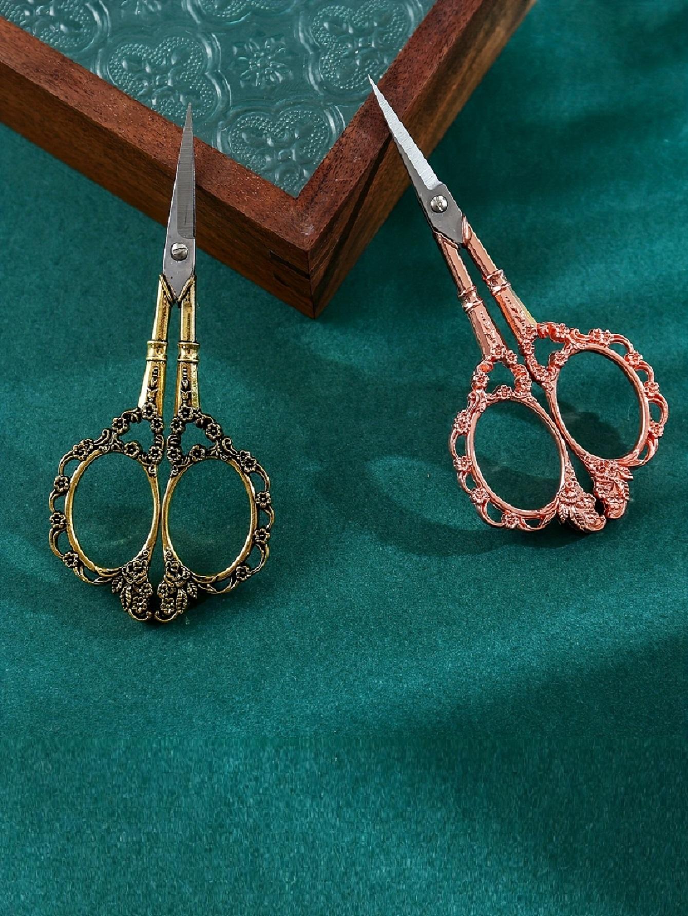 1pc Stainless Steel Gilded Crane Scissors Vintage Craft Scissors Sewing ...