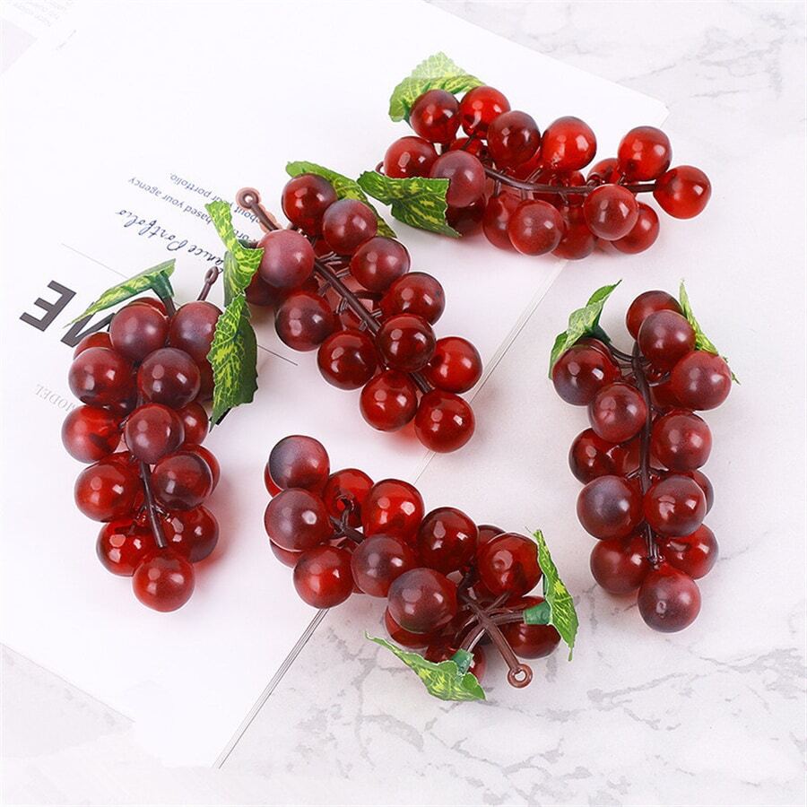 2pcs Hanging Artificial Grapes DIY Artificial Fruits Plastic Fake Fruit ...