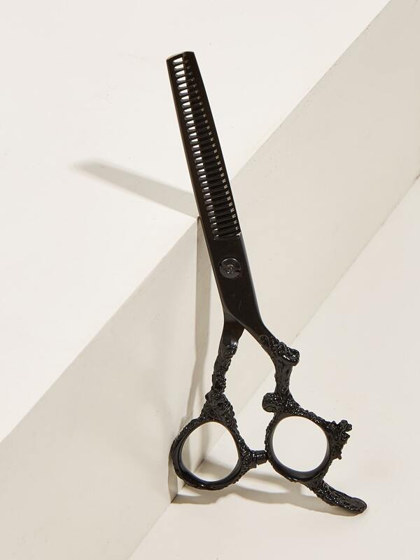 1set (black Color) Exquisite Black Dragon Pattern Haircutting Scissors ...