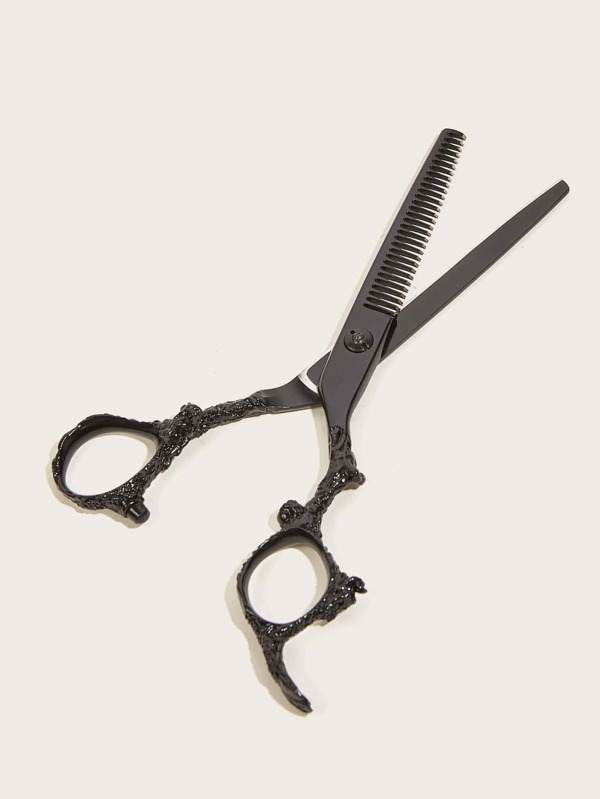 1set (black Color) Exquisite Black Dragon Pattern Haircutting Scissors ...