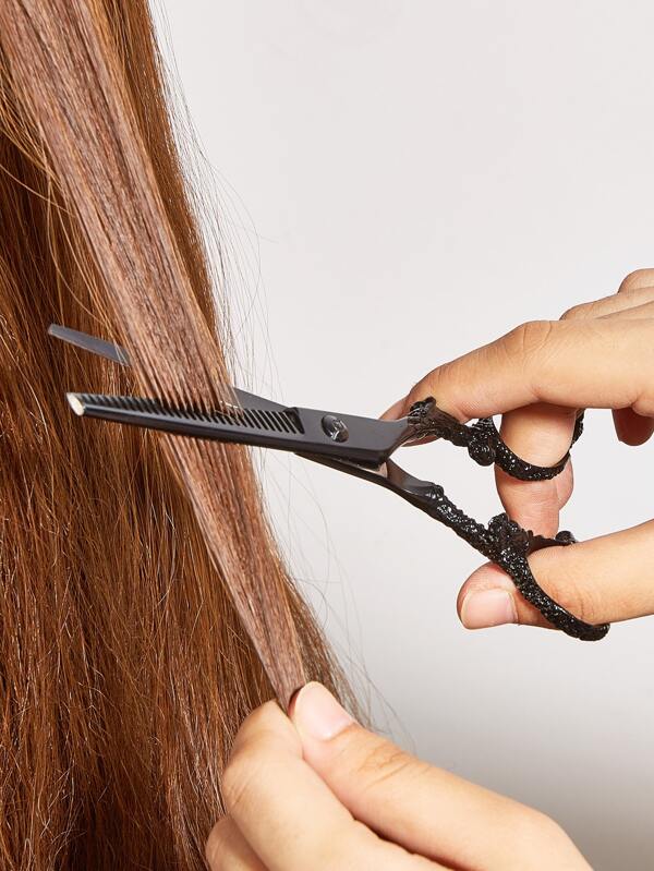 1set (black Color) Exquisite Black Dragon Pattern Haircutting Scissors ...