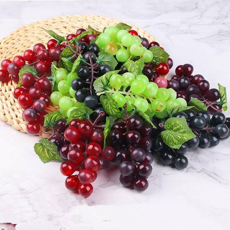 2pcs Hanging Artificial Grapes DIY Artificial Fruits Plastic Fake Fruit ...