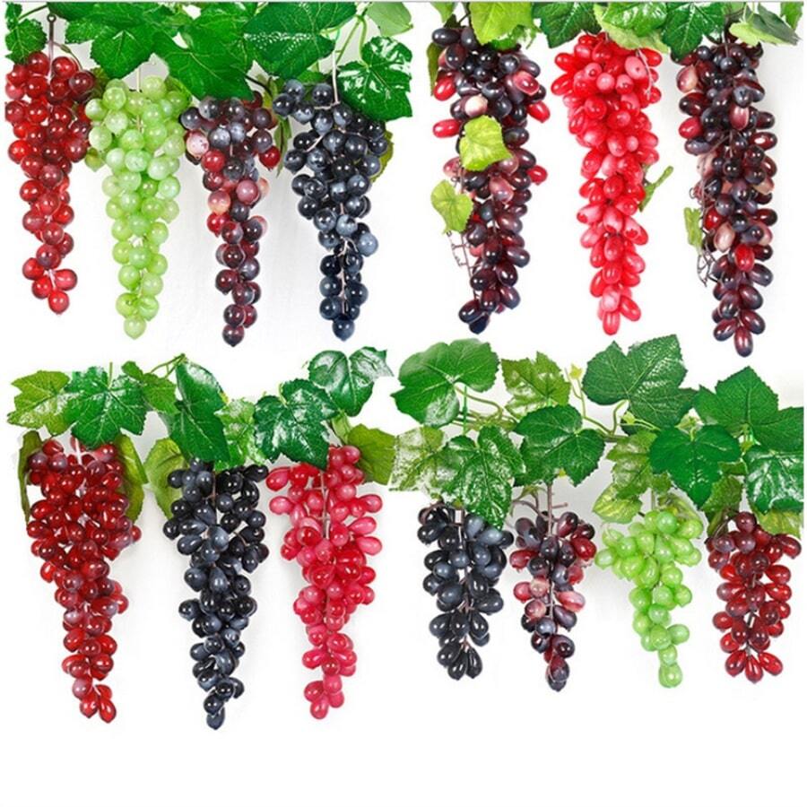 2pcs Hanging Artificial Grapes DIY Artificial Fruits Plastic Fake Fruit ...