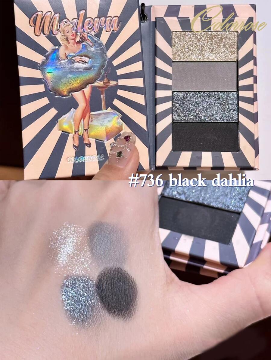 COLORROSE Matte & Pearlescent Silky Powder Eyeshadow Palette, Long ...