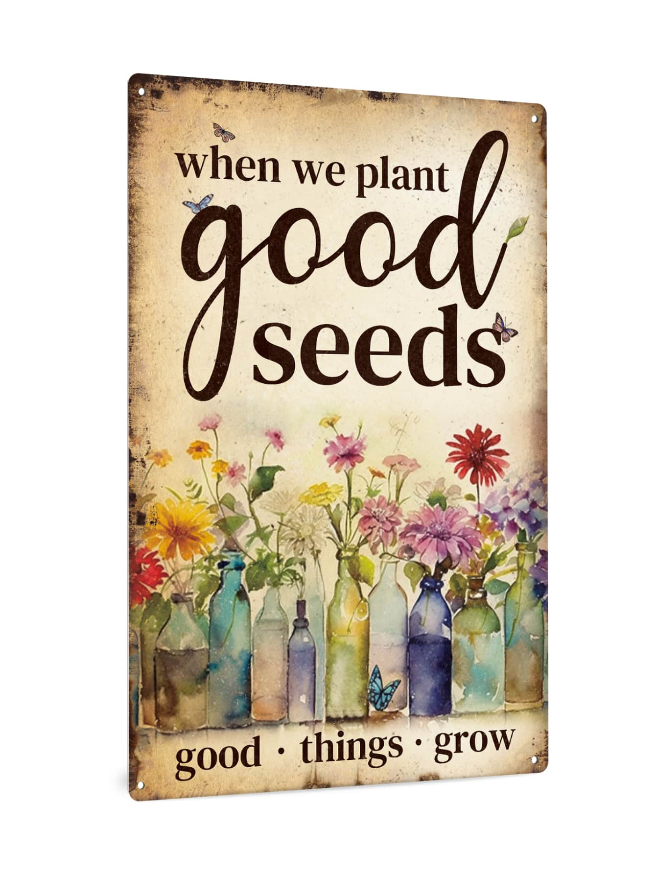 Vintage Flower Seed Tin Signs