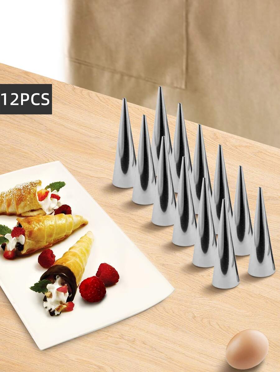 12pcs Stainless Steel Croissant Mold Set For Homemade Baking, Bakery Or ...