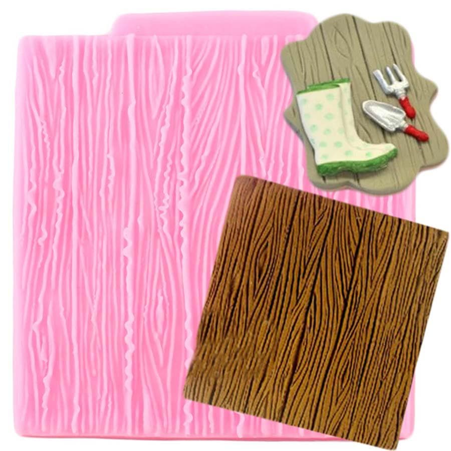 Sugarcraft Tree Bark Texture Wood Pattern Silicone Mold Cake Decorating ...