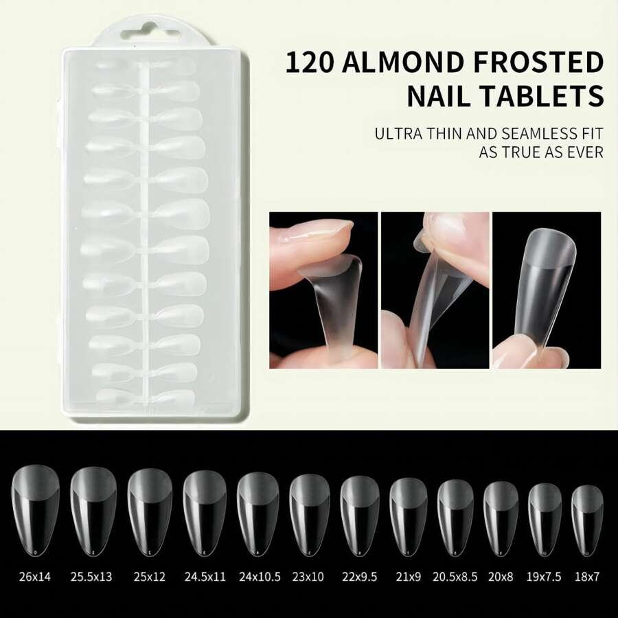 120pcs Reusable Nail Forms For Acrylic Nails Clear Matt Fake Nail Art ...