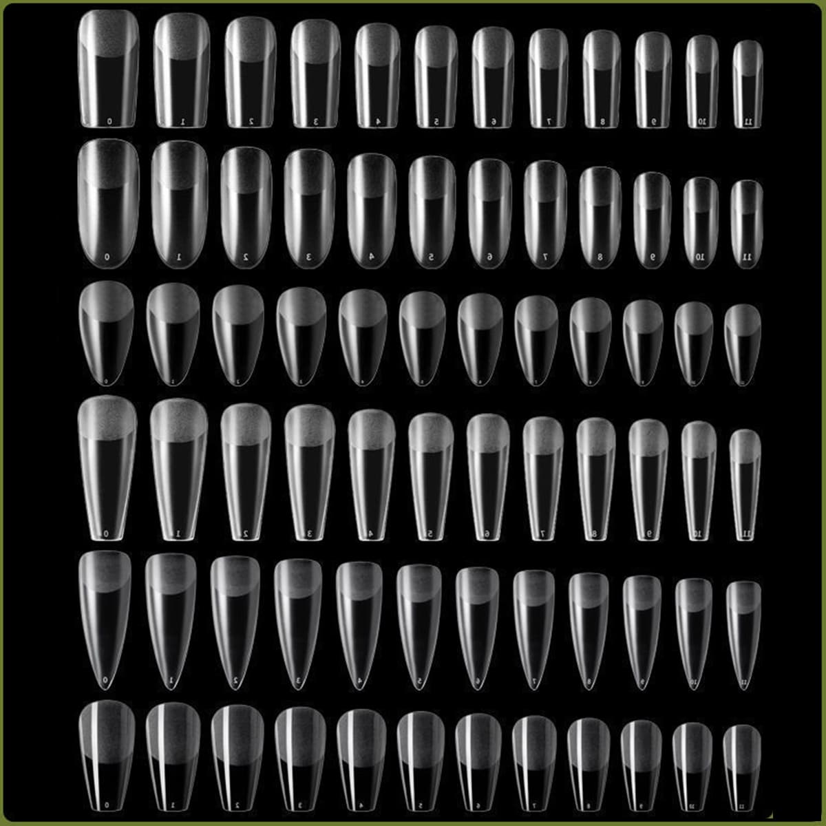 120pcs Reusable Nail Forms For Acrylic Nails Clear Matt Fake Nail Art ...