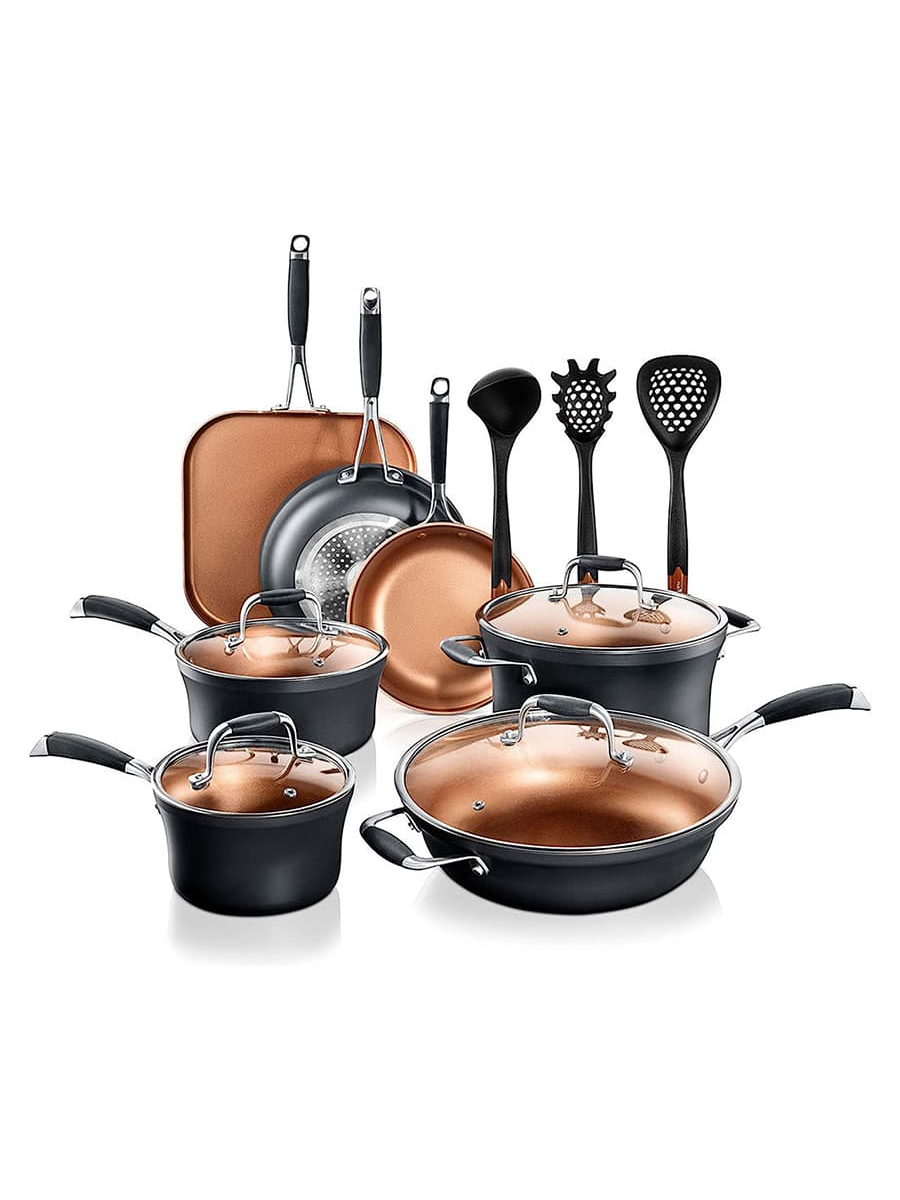 Stackable Pots and Pans Set, 14-pcs Luxurious Stackable Cookware Set ...