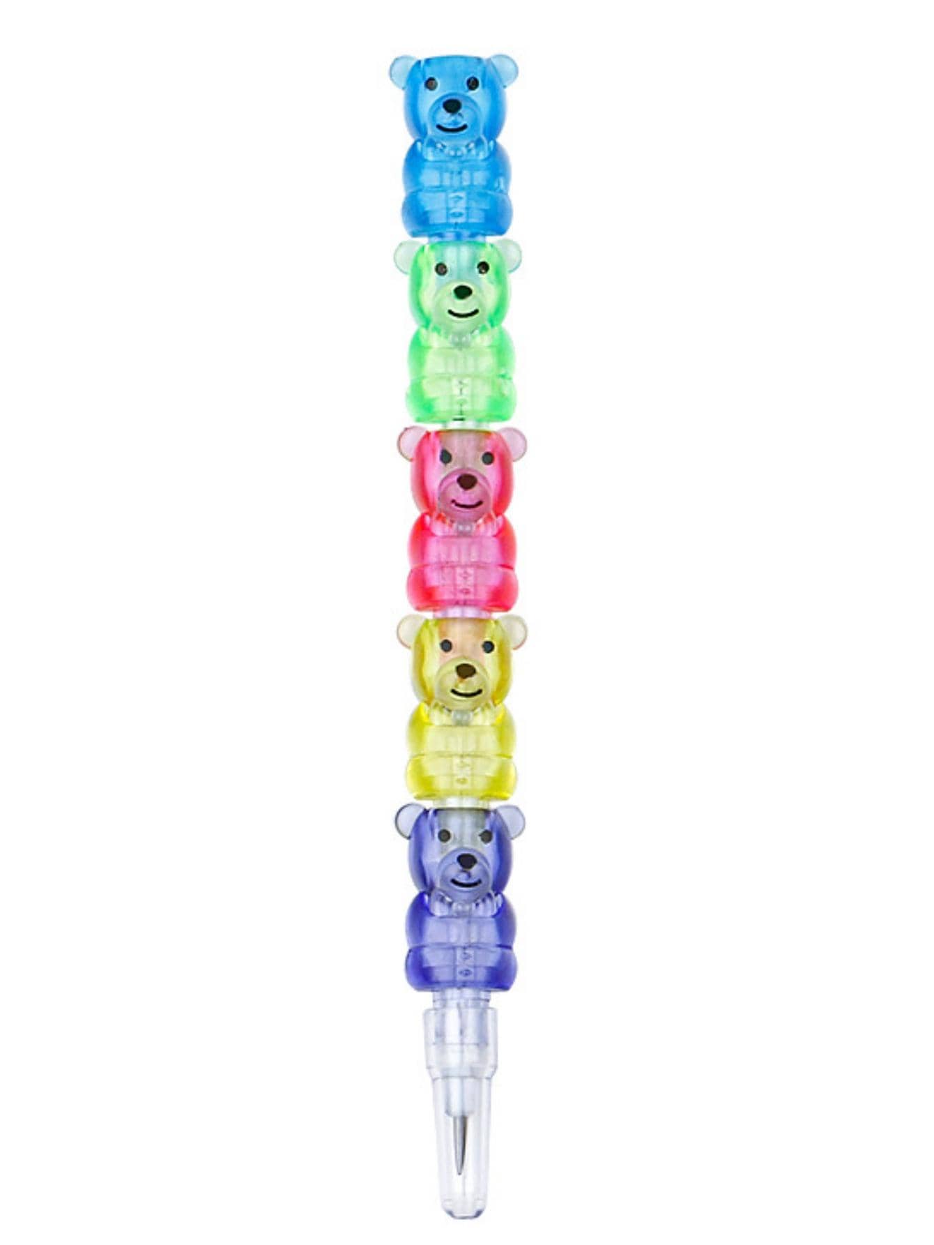 5 Pieces Stackable Pencils, Plastic Bear Pencils Stacking Point Pencils ...