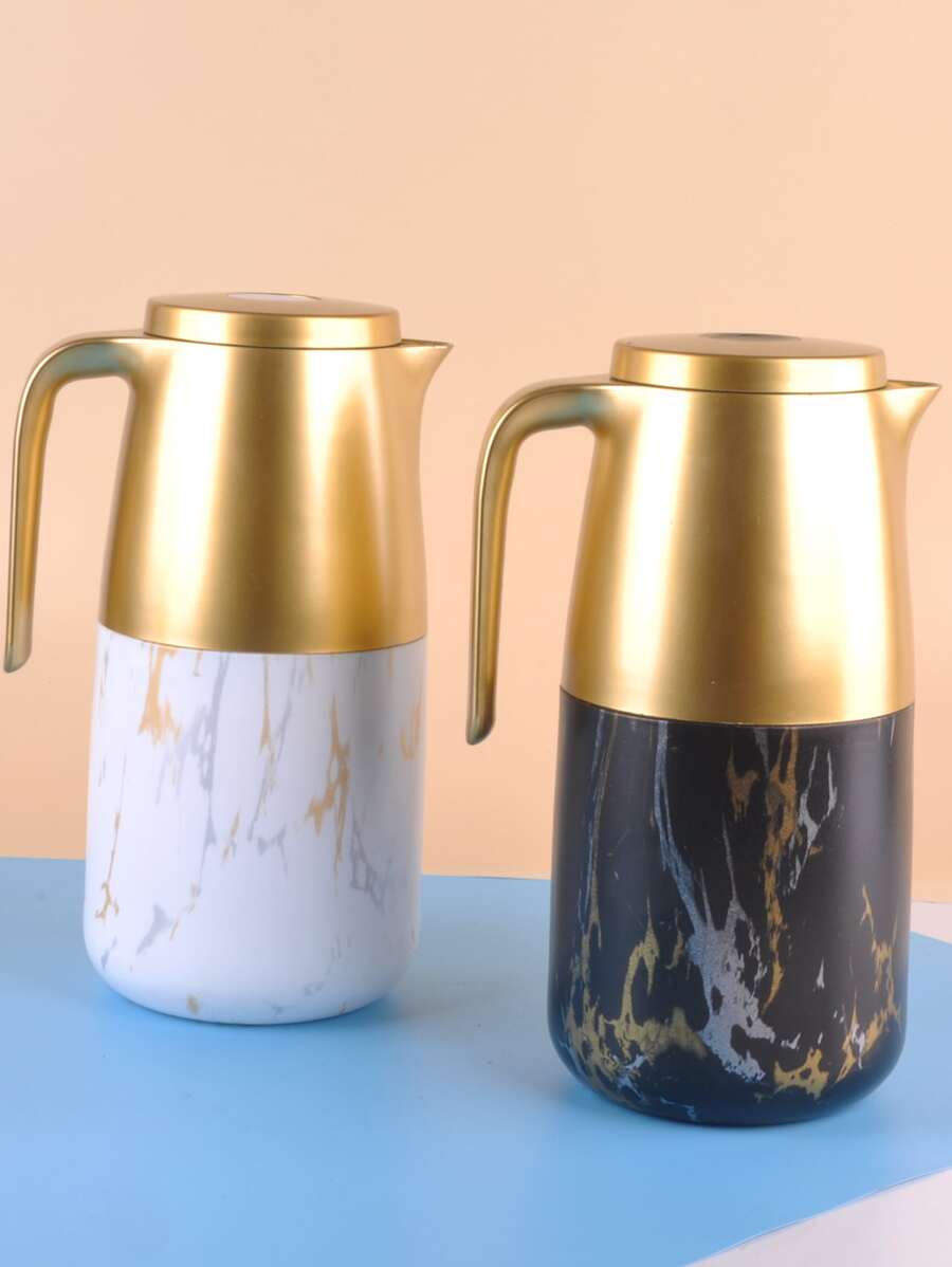 White Marble Pattern With Golden Kettle | SHEIN USA