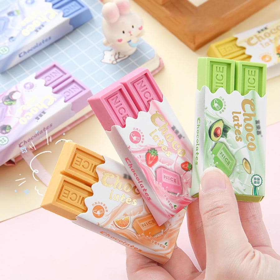 1pc Realistic Chocolate Shaped Eraser, Adorable Student & Kid Prize ...