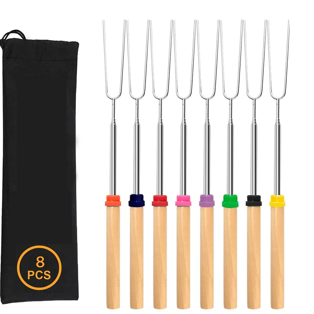 8 Packs Marshmallow Roasts for Fire Pit, 32 Inches Long, Grilling Stick ...