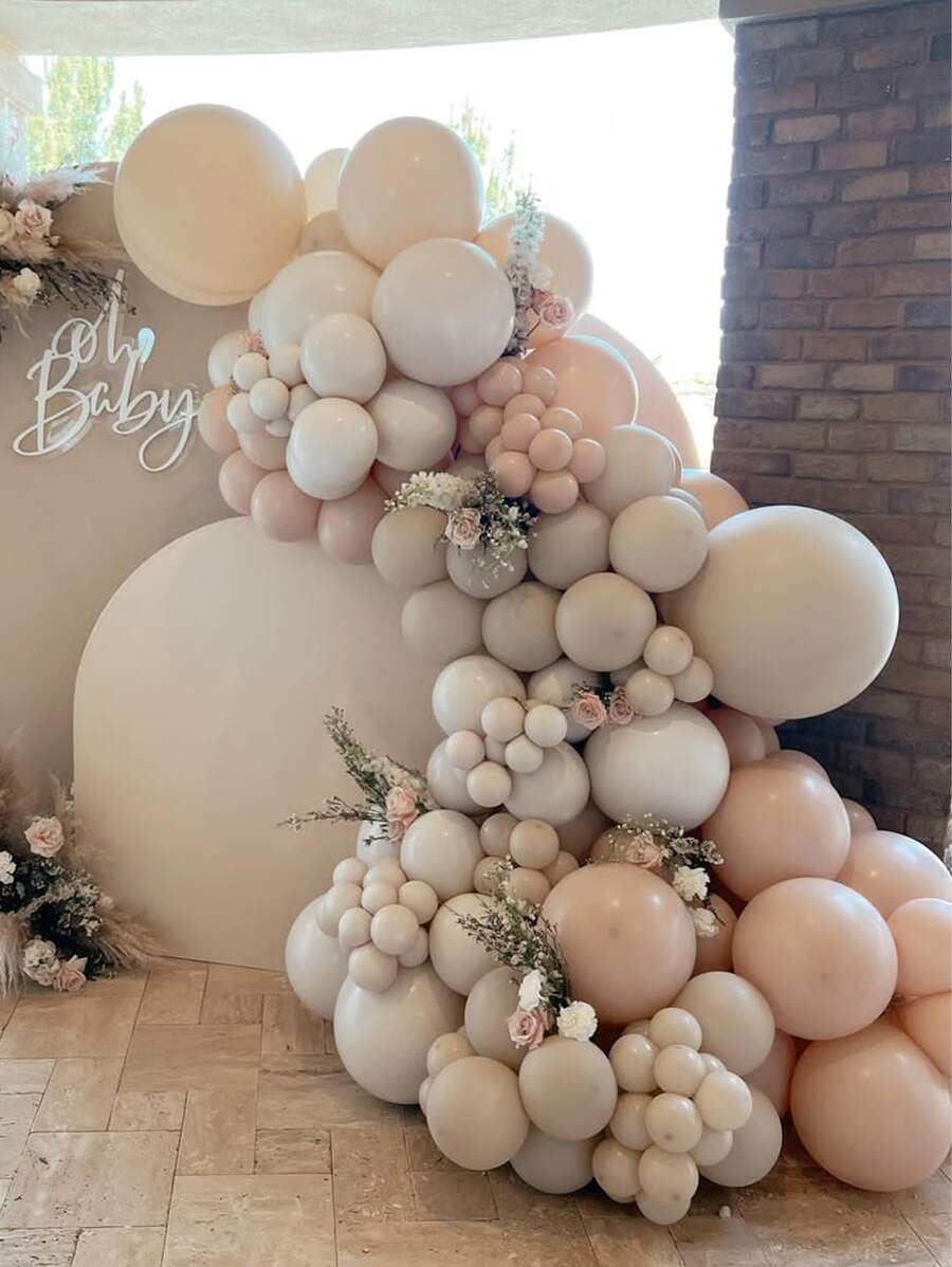 132pcs Cream Beige Balloon Garland Arch Kit Bridal Shower Decor Blush ...