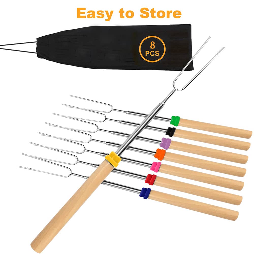 8 Packs Marshmallow Roasts for Fire Pit, 32 Inches Long, Grilling Stick ...