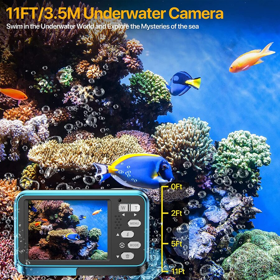 Underwater Cameras, 4K Waterproof Digital Camera 48 MP Autofocus ...