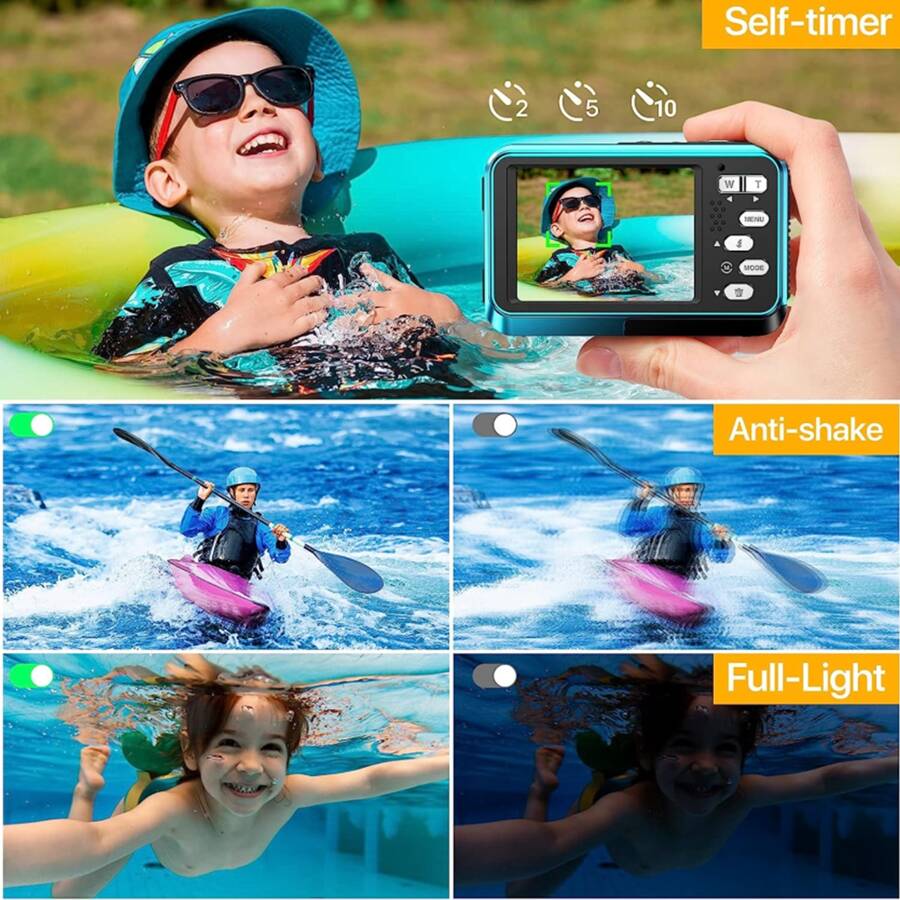 Underwater Cameras, 4K Waterproof Digital Camera 48 MP Autofocus ...