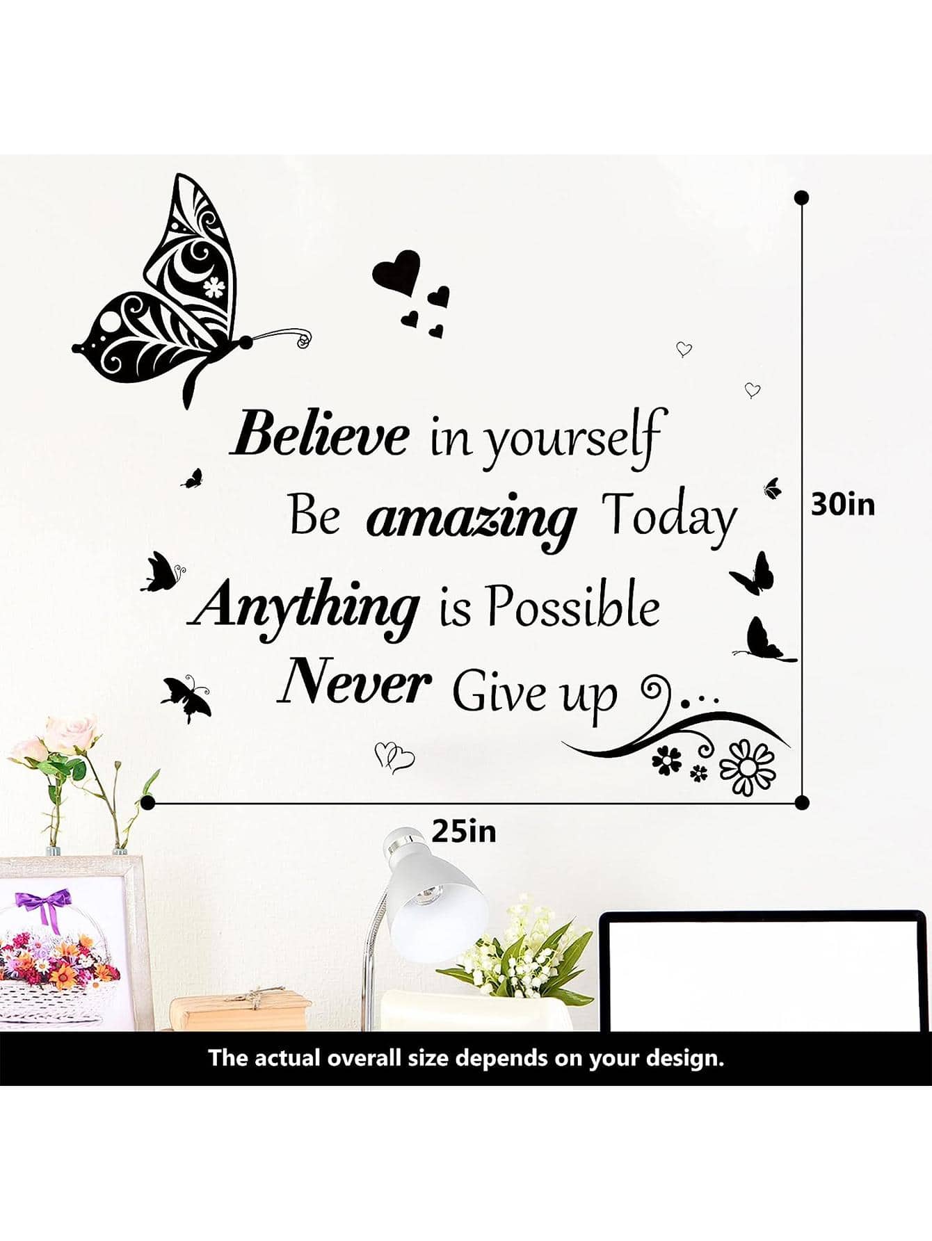Inspirational Quotes Wall Decals Large Removable Motivational Saying ...
