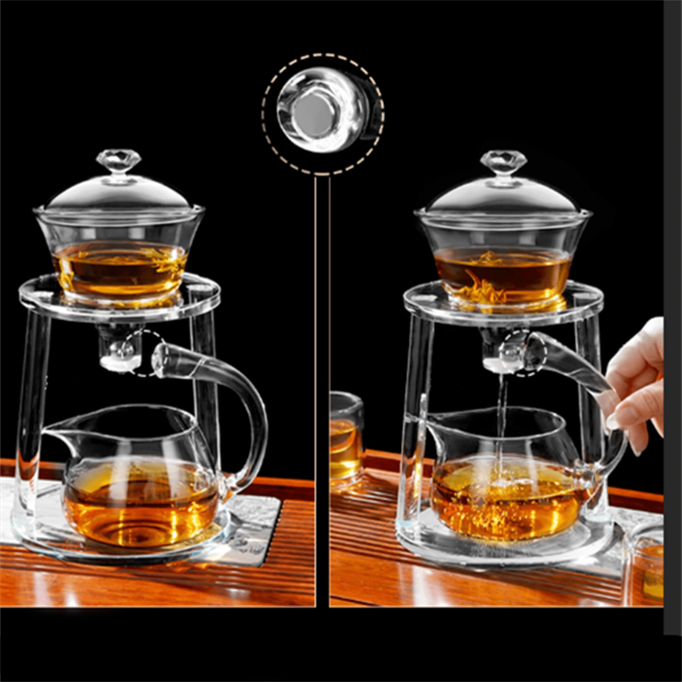 6 Cups Semi-Automatic Tea Set, Brewing Kung Fu Tea Set | SHEIN EUQS