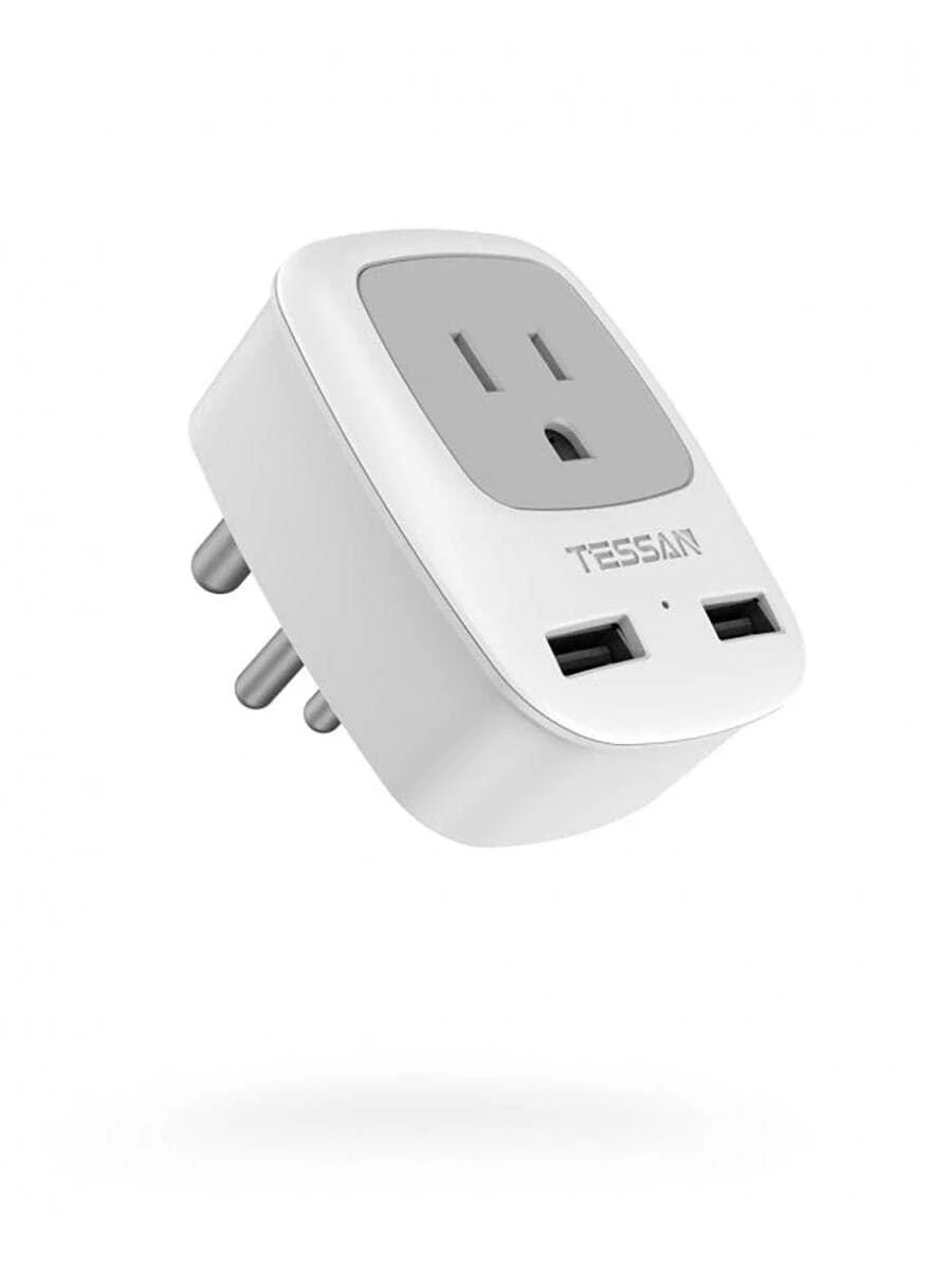 US To India/Nepal Travel Plug Adapter with 2 USB (Type D Plug) | SHEIN USA