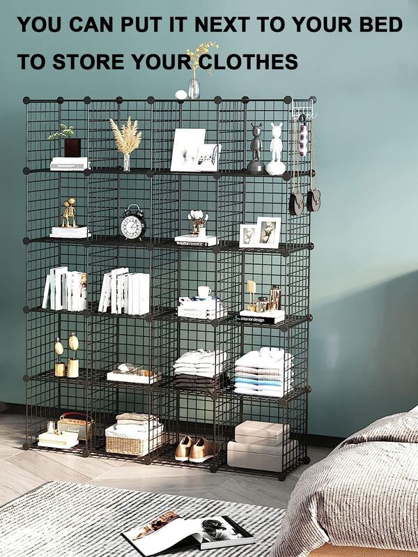 Wire Cube Storage, Multi-Use Modular Storage Shelving Rack, DIY Wire ...