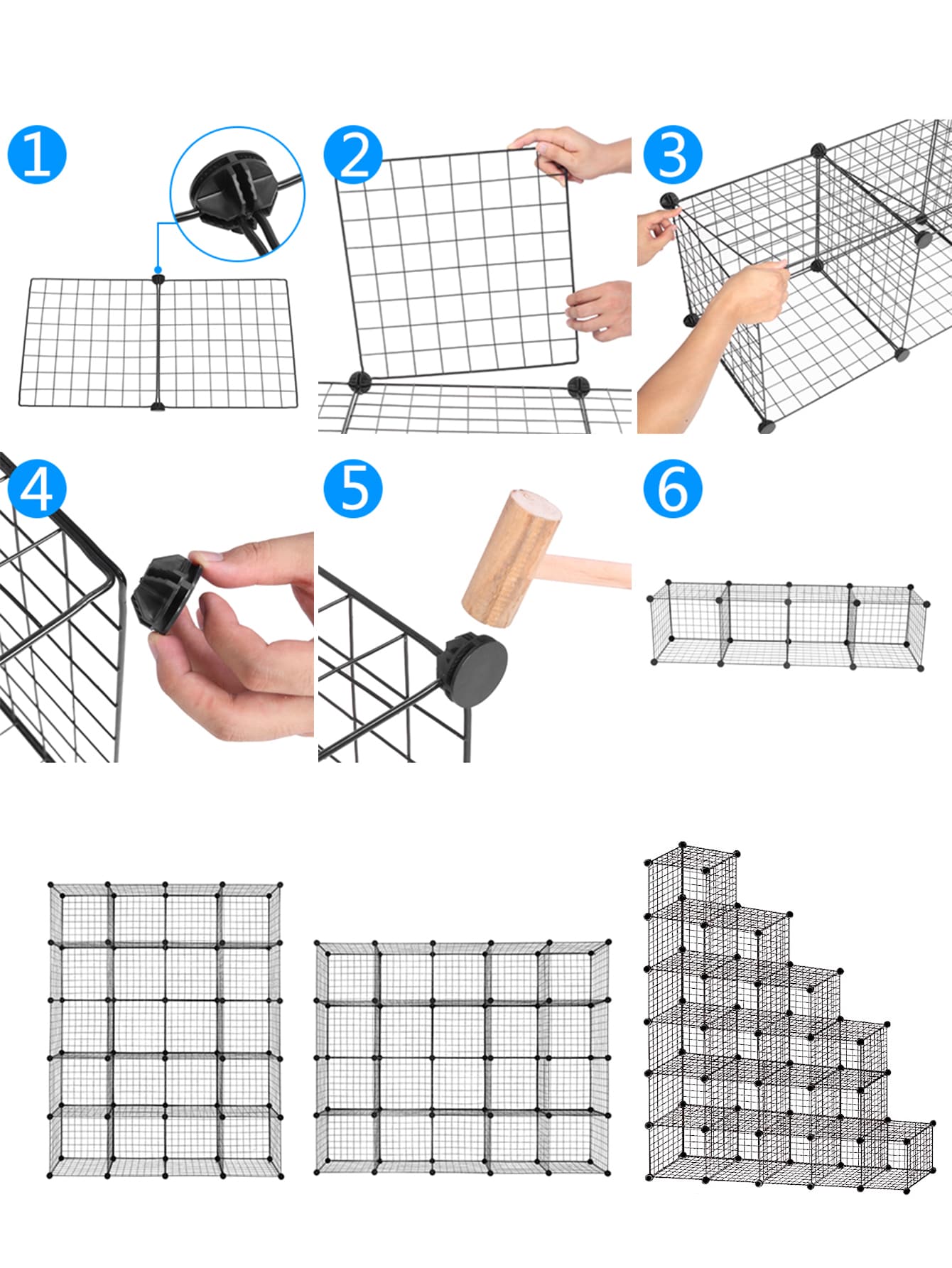 Wire Cube Storage, Multi-Use Modular Storage Shelving Rack, DIY Wire ...